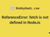 Referenceerror Fetch Is Not Defined In Nodejs Bobbyhadz