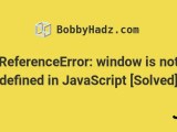 Referenceerror Window Is Not Defined In Javascript Solved Bobbyhadz