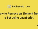 How To Remove An Element From A Set Using Javascript Bobbyhadz