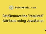 Set Remove The Required Attribute Using Javascript Bobbyhadz