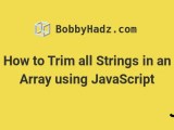 How To Trim All Strings In An Array Using Javascript Bobbyhadz