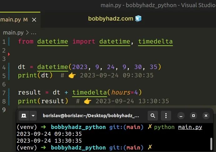 Python add datetime and time