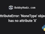 Attributeerror Nonetype Object Has No Attribute X Bobbyhadz