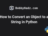 How To Convert An Object To A String In Python Bobbyhadz