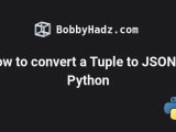 How To Convert A Tuple To Json In Python Bobbyhadz
