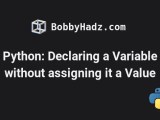 Python Declaring A Variable Without Assigning It A Value Bobbyhadz
