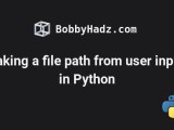 Taking A File Path From User Input In Python Bobbyhadz