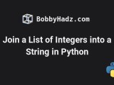 Join A List Of Integers Into A String In Python Bobbyhadz