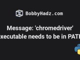Message Chromedriver Executable Needs To Be In Path Bobbyhadz
