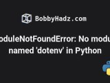 Modulenotfounderror No Module Named Dotenv In Python Bobbyhadz