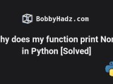 Why Does My Function Print None In Python Solved Bobbyhadz