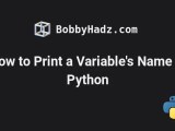 How To Print A Variable S Name In Python Bobbyhadz