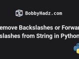Remove Backslashes Or Forward Slashes From String In Python Bobbyhadz