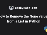 How To Remove The None Values From A List In Python Bobbyhadz