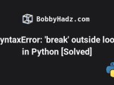 Syntaxerror Break Outside Loop In Python Solved Bobbyhadz
