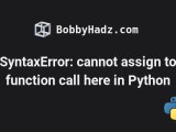 Syntaxerror Cannot Assign To Function Call Here In Python Bobbyhadz