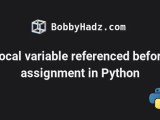 Local Variable Referenced Before Assignment In Python Bobbyhadz