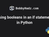 Using Booleans In An If Statement In Python Bobbyhadz
