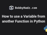 How To Use A Variable From Another Function In Python Bobbyhadz