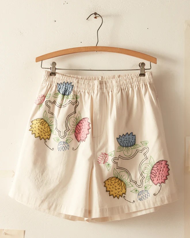 Patchwork Lotus Shorts Bode