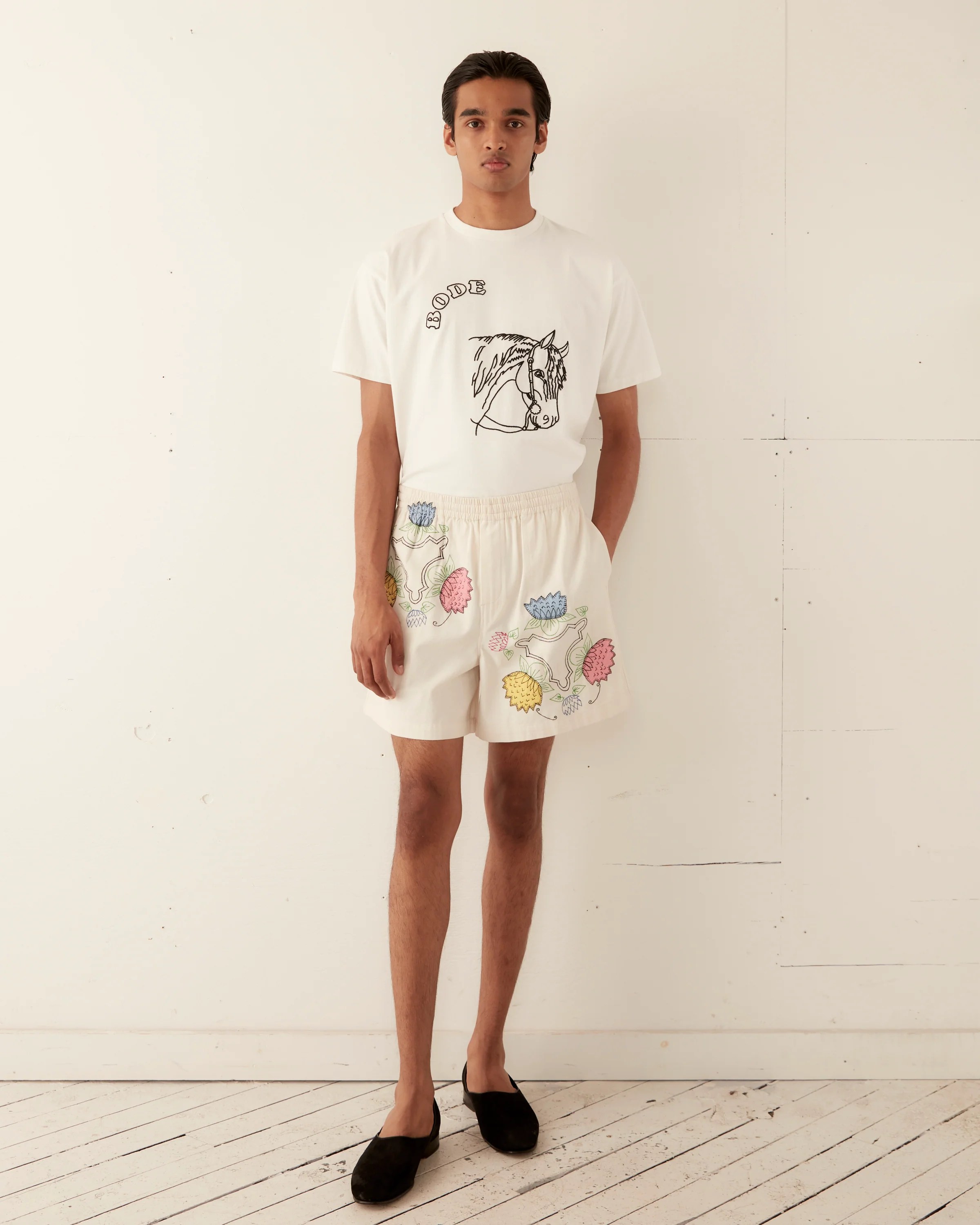 Patchwork Lotus Shorts Bode