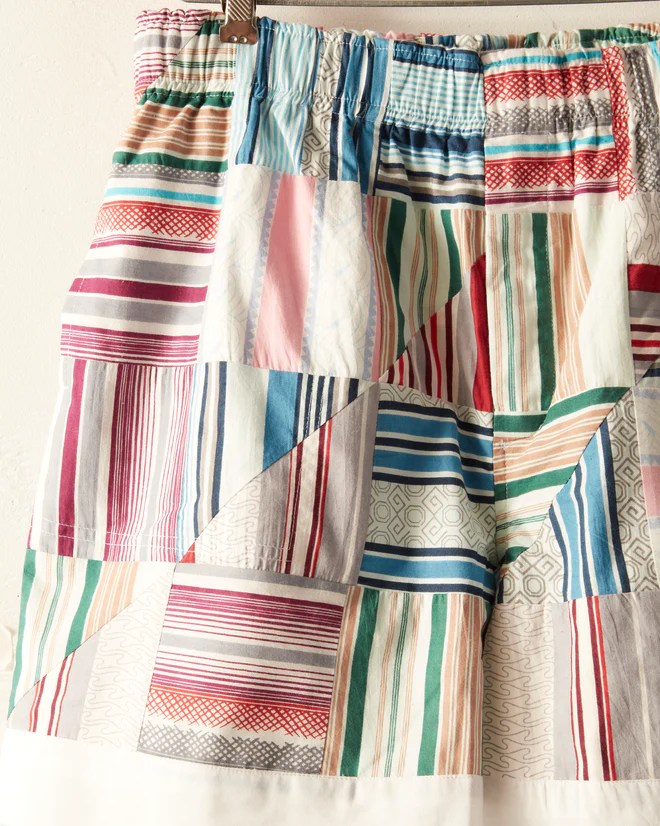 Patchwork Oxford Shorts Bode