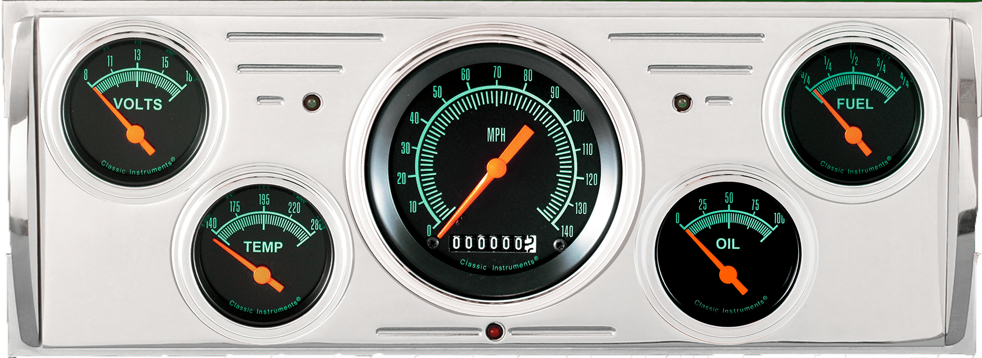 1940-1946 Chevy Truck Billet Aluminum 5 gauge Panel w/ Classic ...