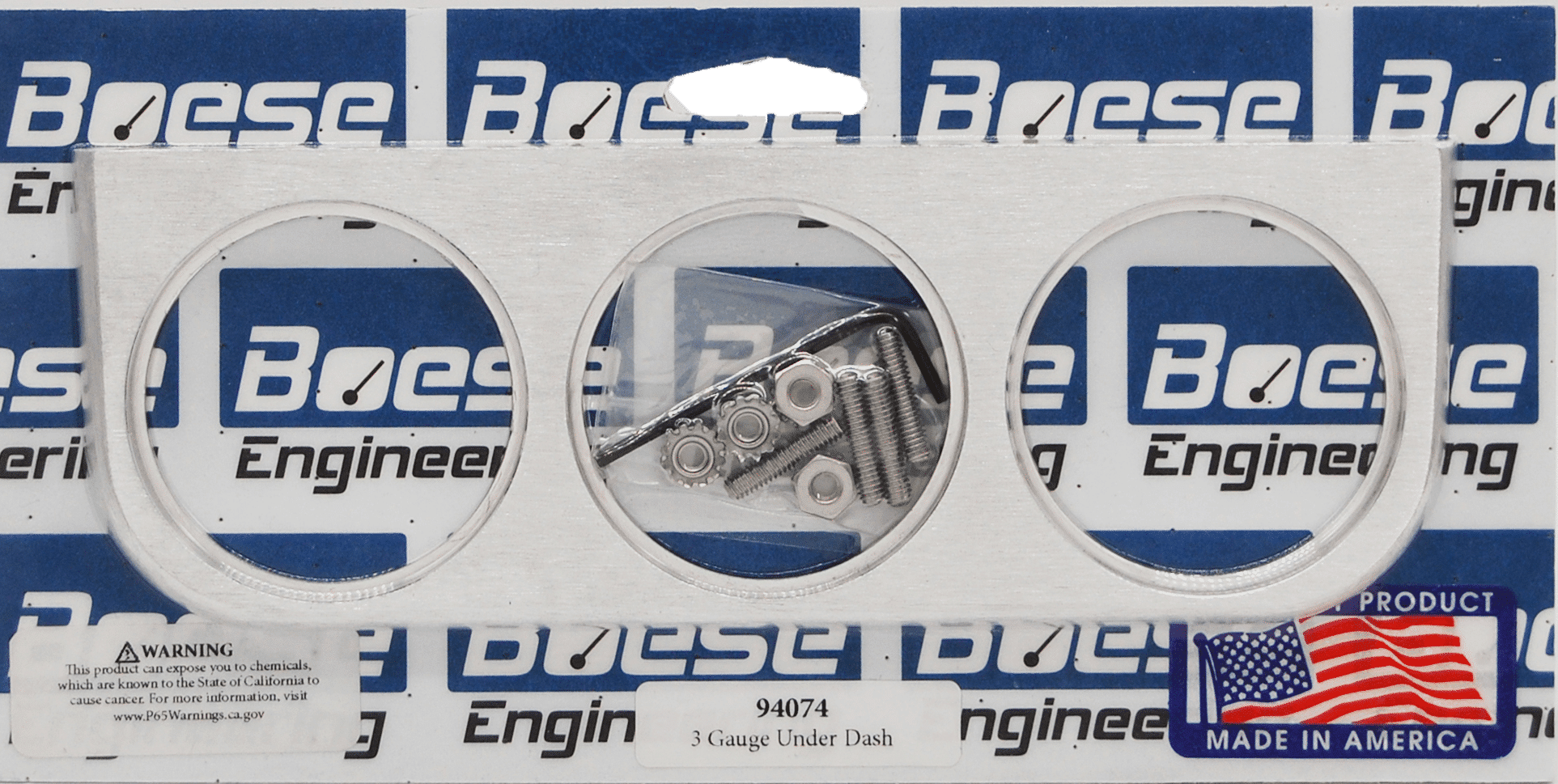 Aluminum Under Dash 3 Gauge Panel for 2 1/16″ or 2 1/8″ Gauges – Boese ...