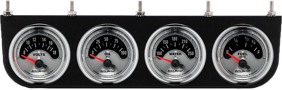 4 Gauge Under Dash Aluminum Gauge Panel w/ Auto Meter American Muscle ...