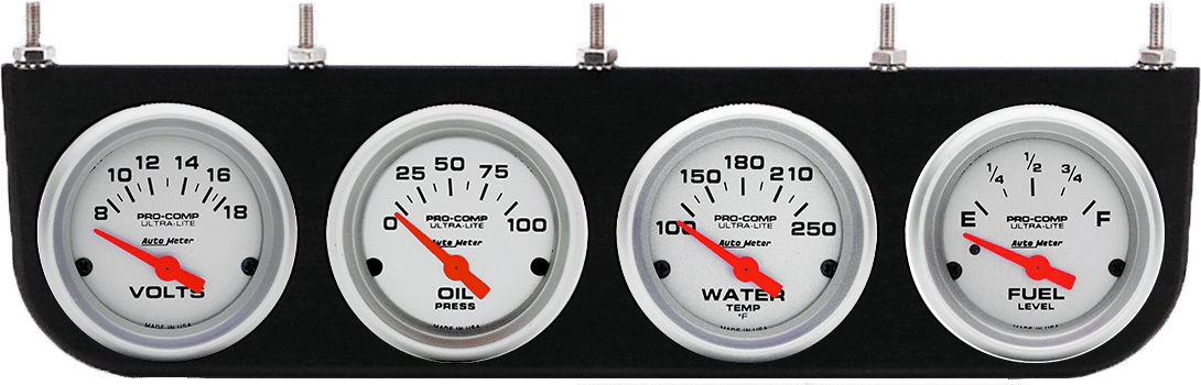 4 Gauge Under Dash Aluminum Panel w/ 2 1/16″ Auto Meter UItra-Lite ...