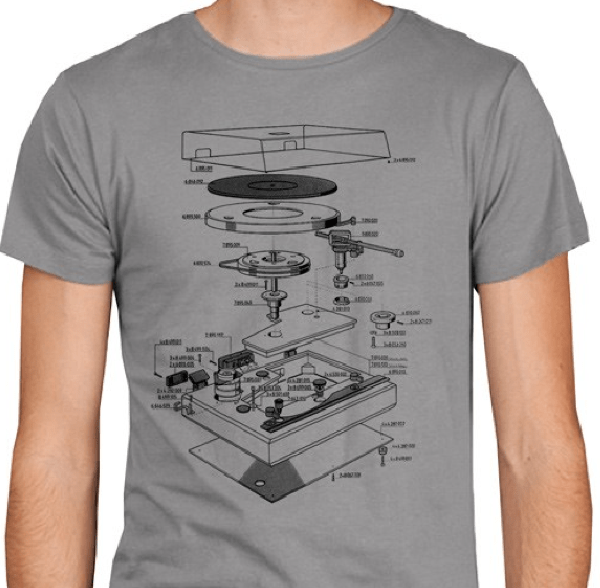 Exploded view record player t-shirt | Boing Boing