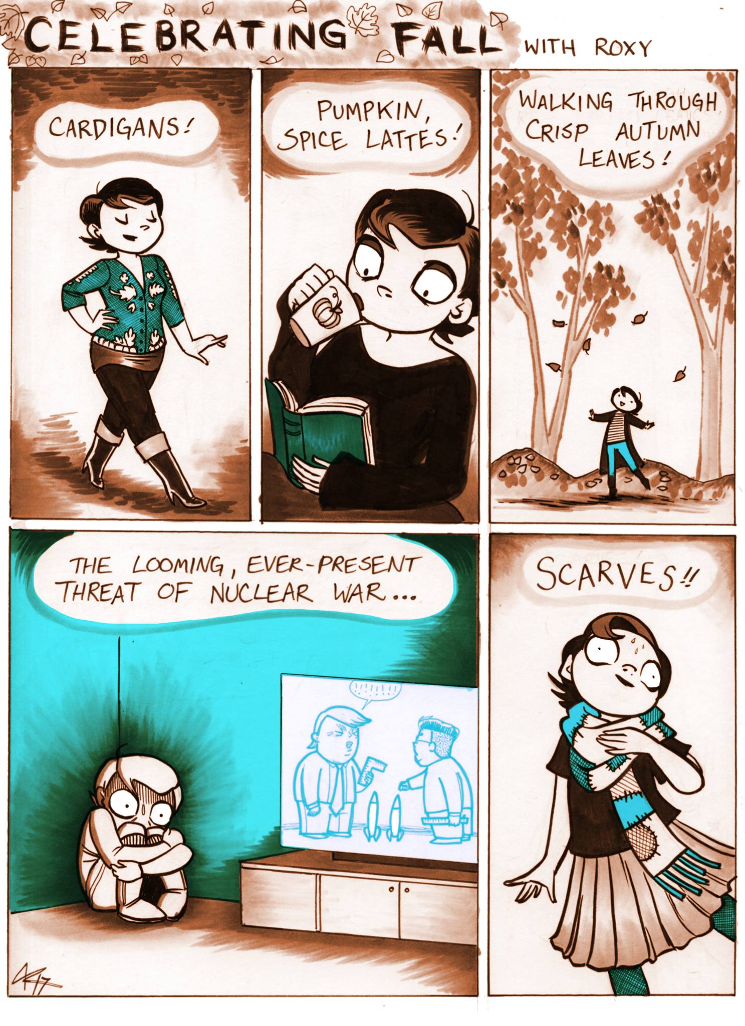 This 'Celebrating Fall' comic strip may cause panic attacks | Boing Boing