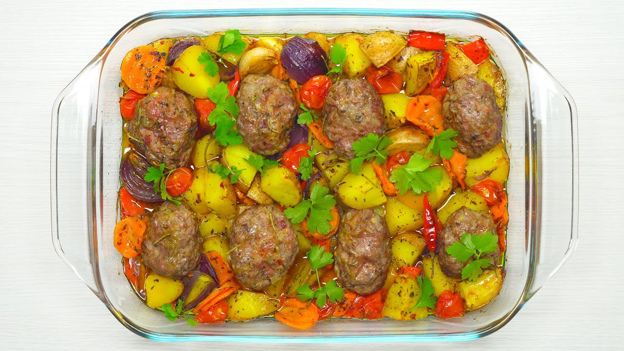 JUICY Oven-Roasted MEAT CAKES & POTATOES : Book Recipes