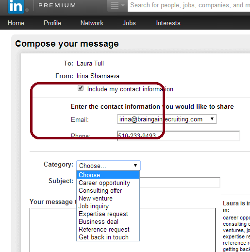 InMail: Include Your Contact Information | Boolean Strings