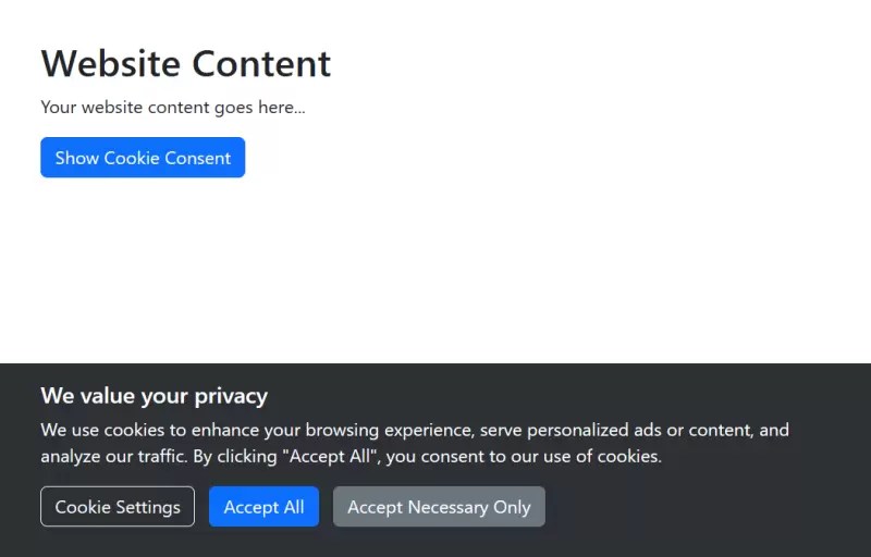 Cookie Consent Free Examples In Bootstrap Css