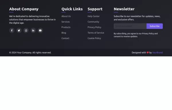 Basic Footer Bootstrap 5 Example