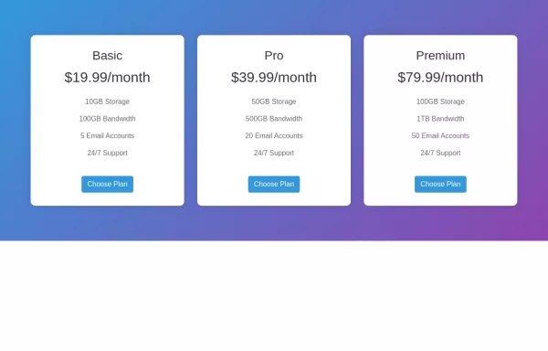 Professional Bootstrap Pricing Table Bootstrap 5 Example