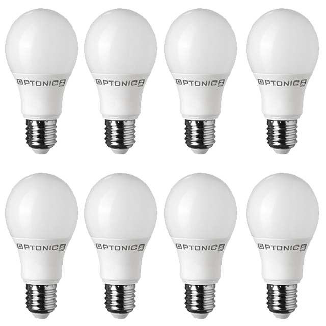 Set 8 becuri LED 15W (90W), E27, lumina rece (6000K), 1320 lm ...