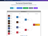 Printable 20 Teams Single Elimination Tournament Bracket