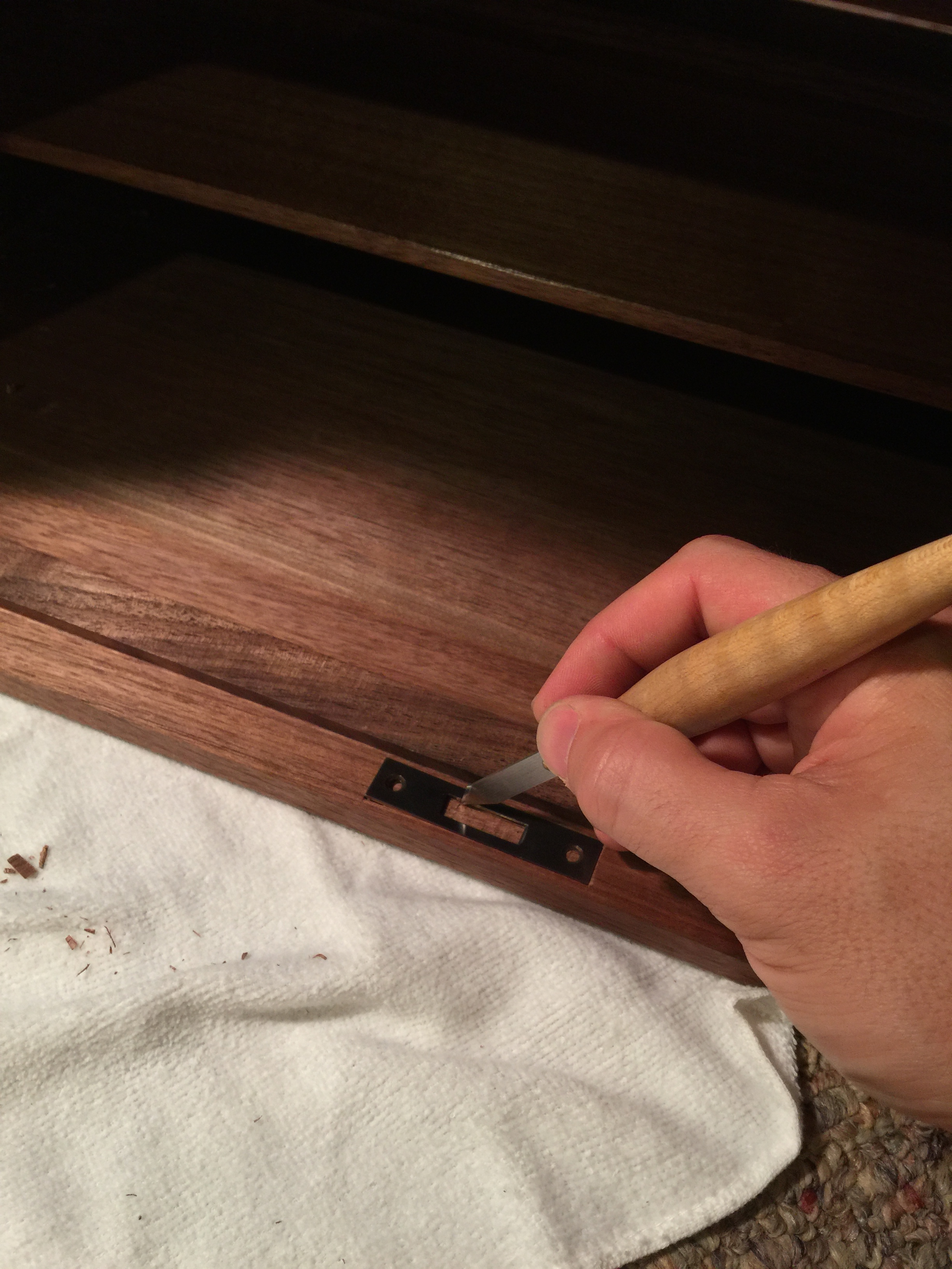 Locking the Butler's Desk - Mortise Lock Installation