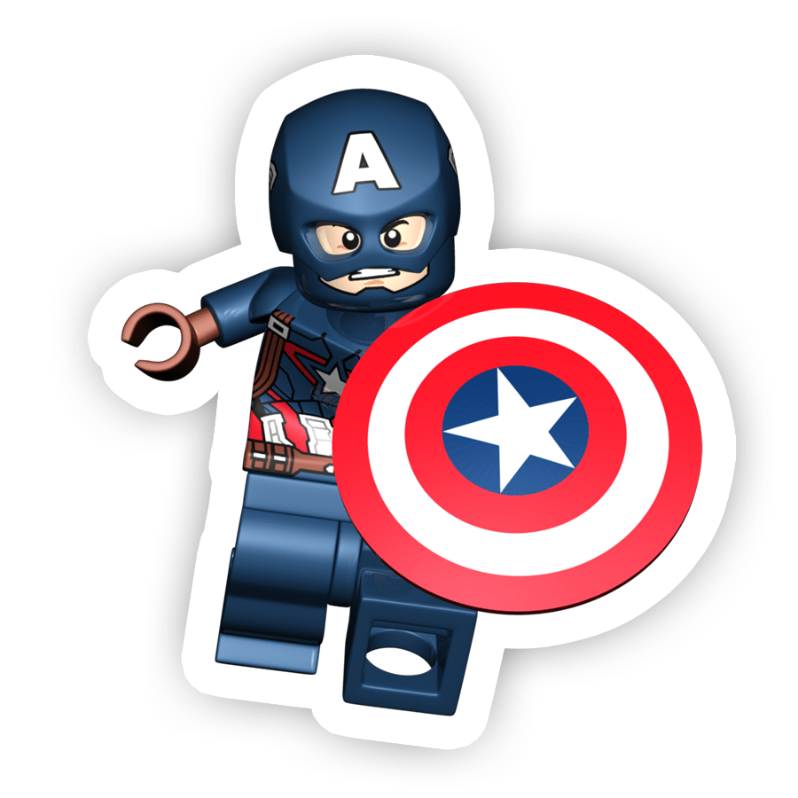 Captain America Sticker – Brick Hero Graphics