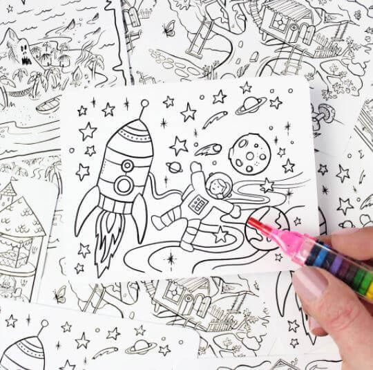 Kids Color-In Postcard Kit – Bright Isle