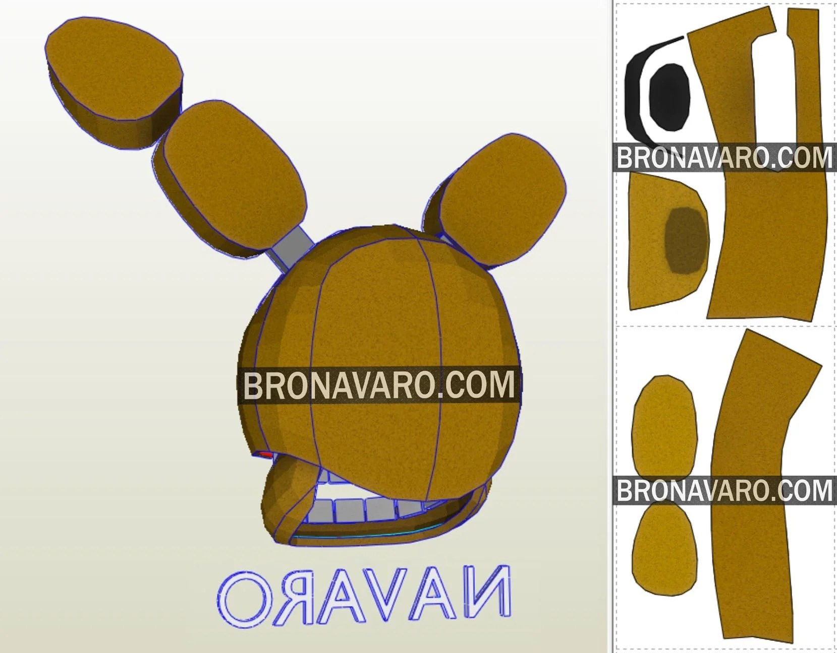 Yellow Rabbit Foam Template Fnaf Yellow Rabbit Head Pepakura Navaro