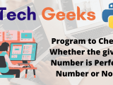Python Program To Check Whether The Given Number Is Perfect Number Or