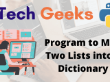 Python Zip Two Lists Into Dict Python Program To Map Two Lists Into A