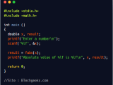Fabs In C Fabs C Library Function Btech Geeks