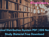 Electrical Distribution System Pdf Eds Notes Study Material Free