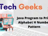Java Program To Print Alphabet H Number Pattern Btech Geeks