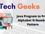 Java Program To Print Alphabet N Number Pattern Btech Geeks