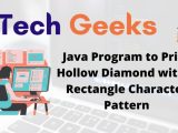 Java Program To Print Hollow Diamond Within Rectangle Character Pattern